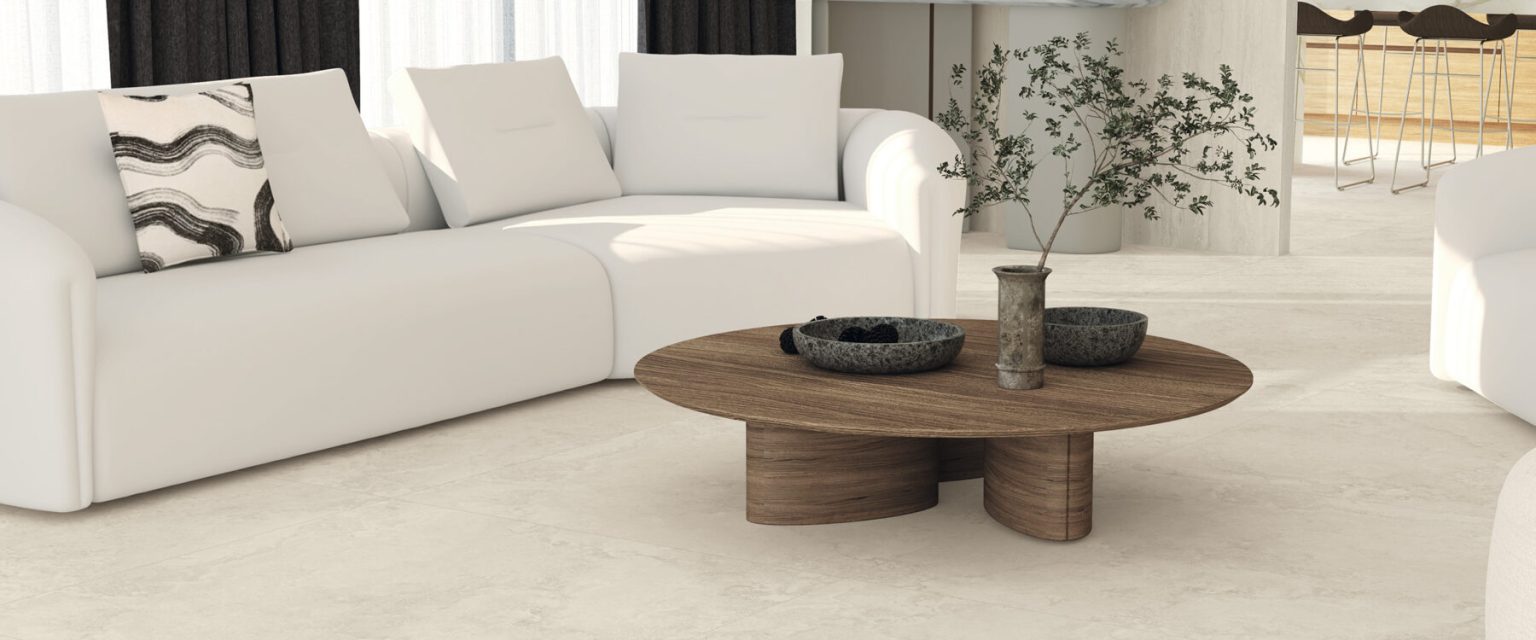 Light Travertine Matte 48x48 | Large Format Porcelain Tile